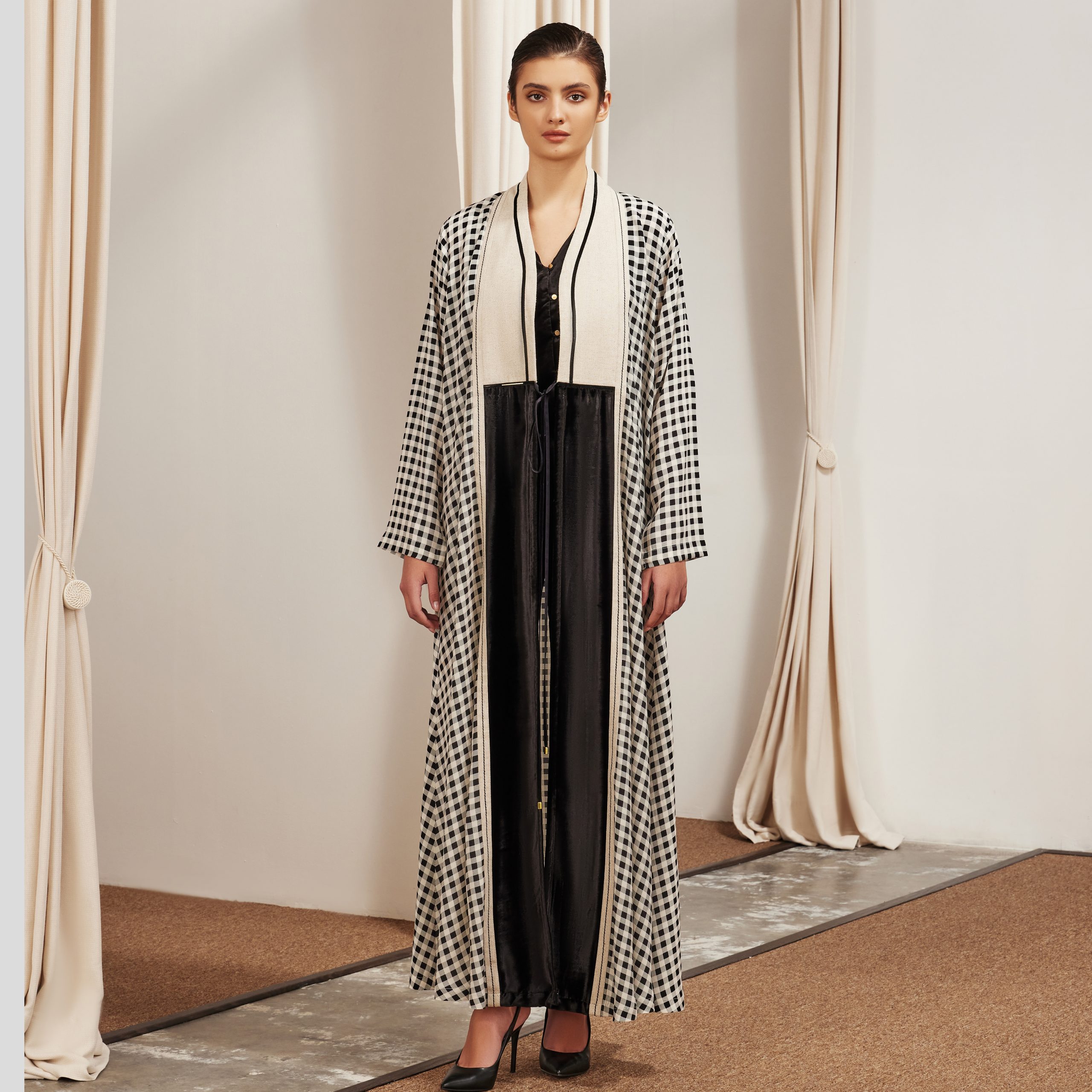 Silk Printed Abaya - Zah Design