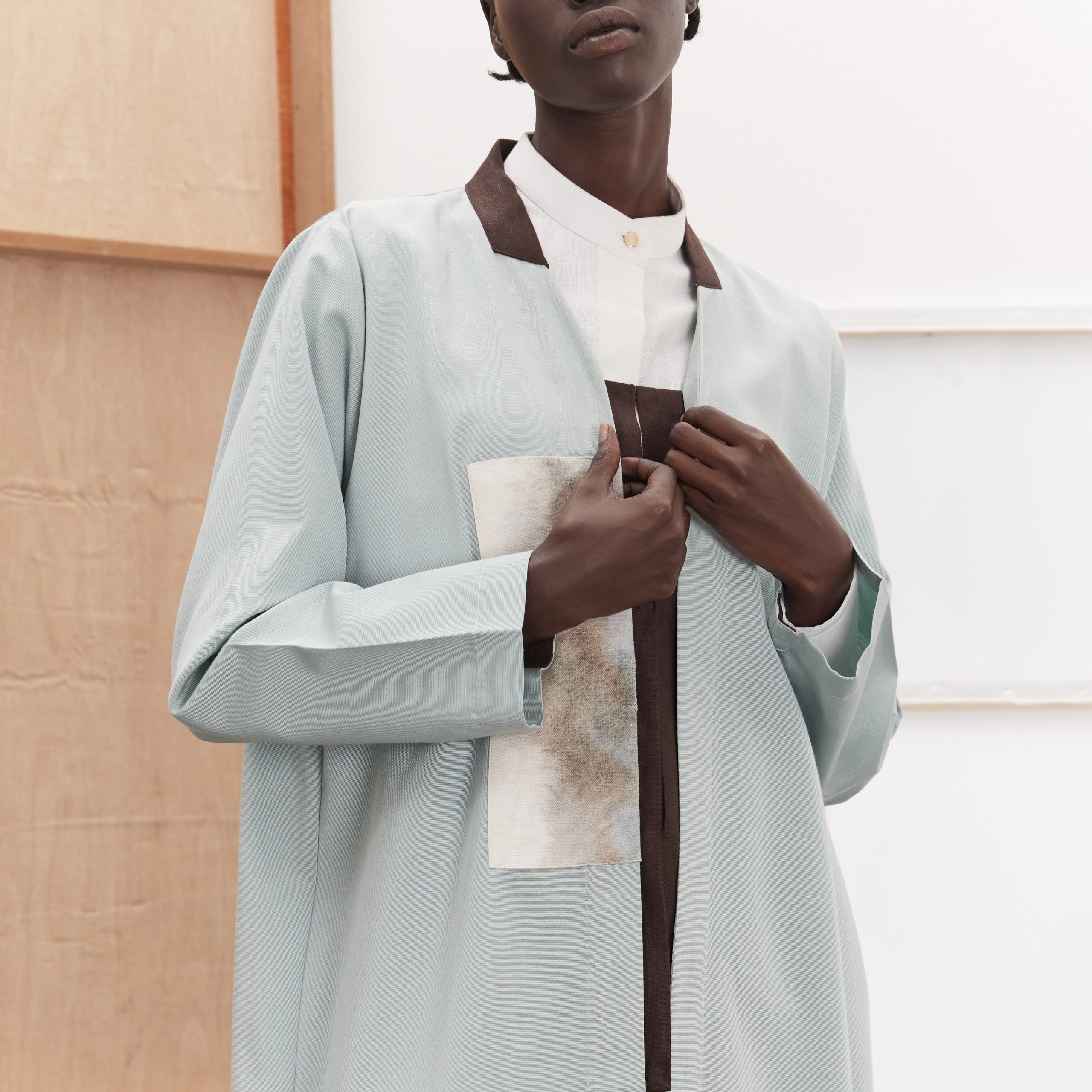 BLUE COTTON WITH ART - Zah Design