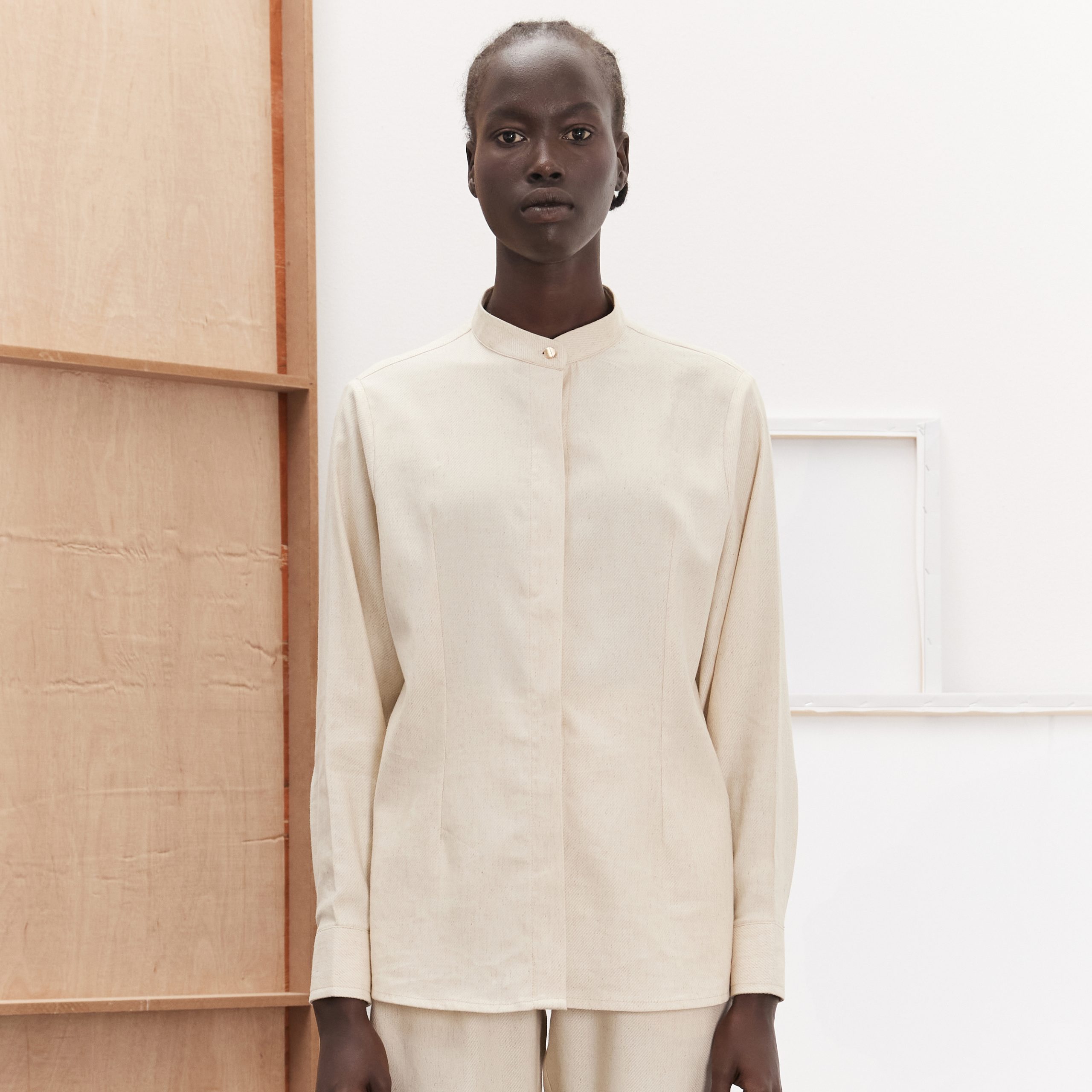 BEIGE LINEN SHIRT - Zah Design