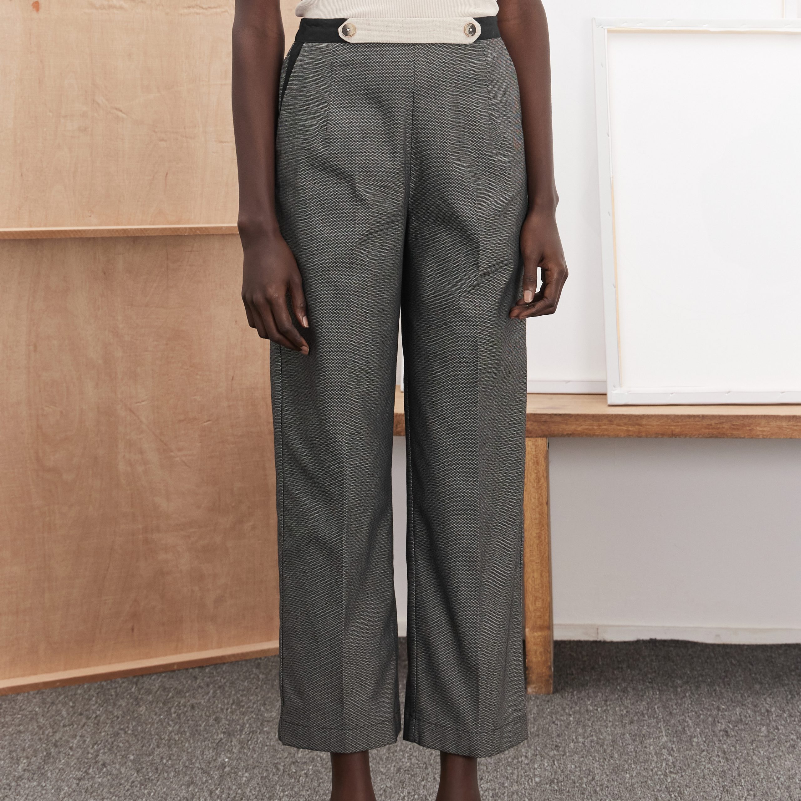 Gray Cotton Trouser - Zah Design