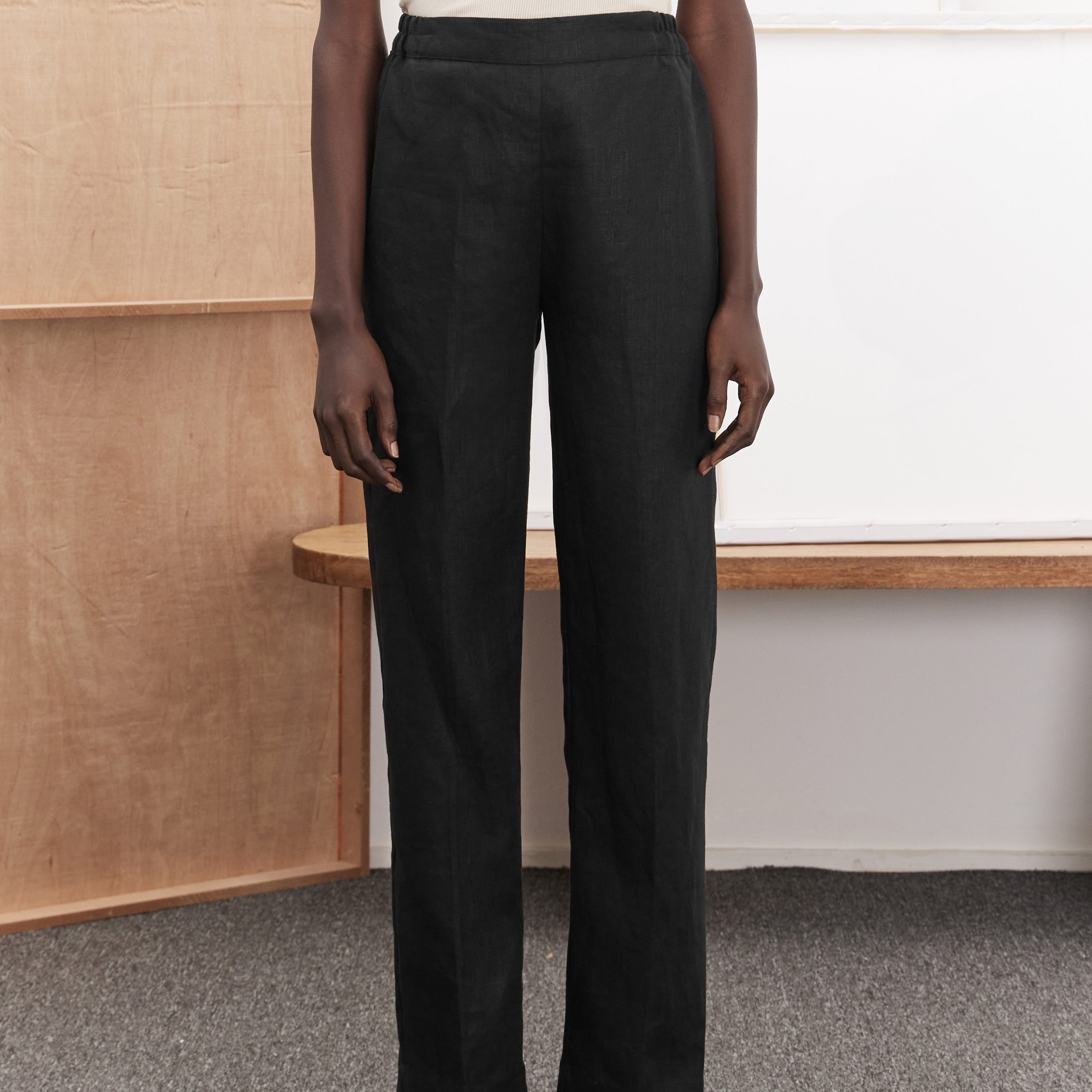 black linen trouser - Zah Design