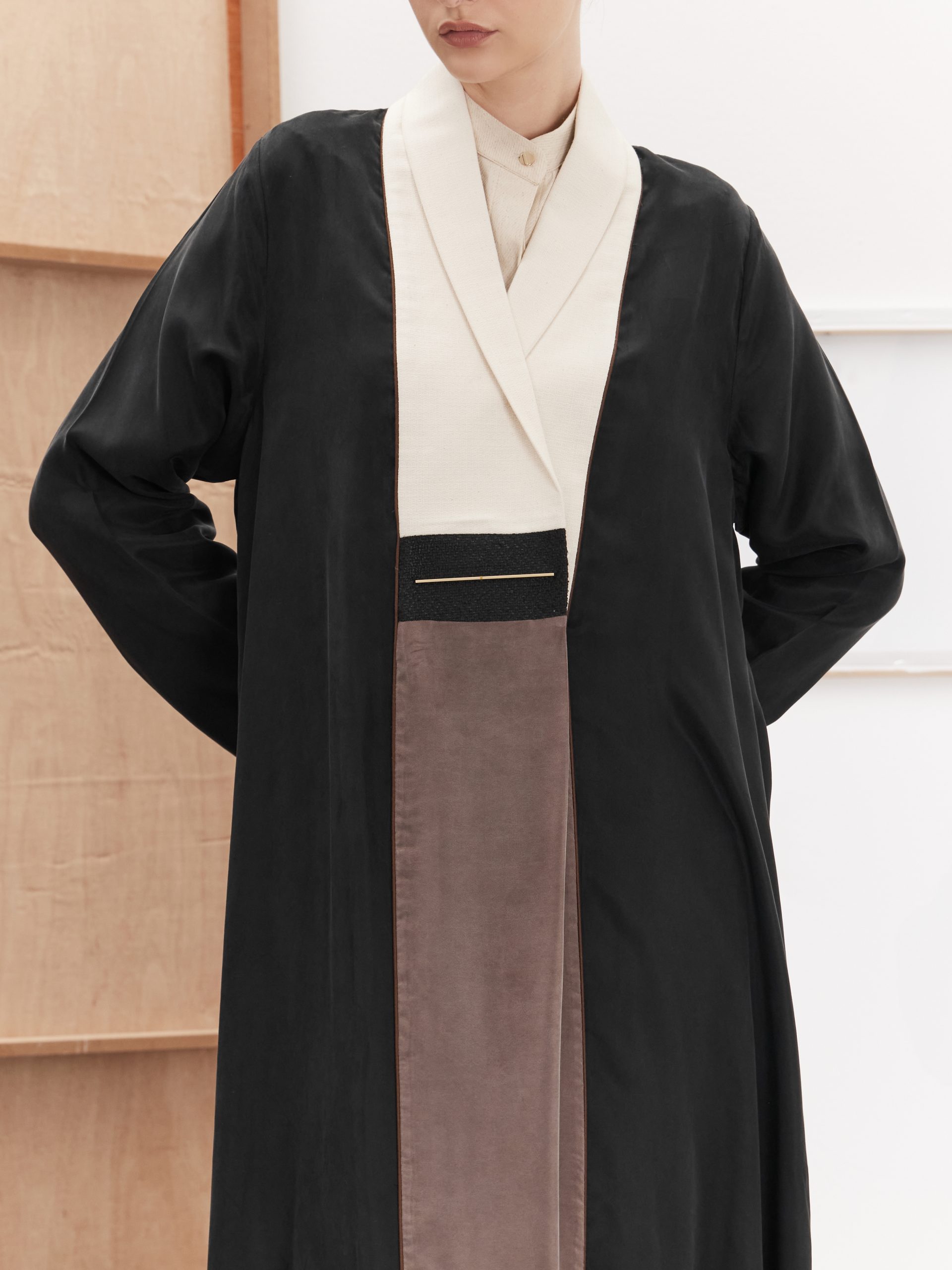 black silk with brown - Zah Design