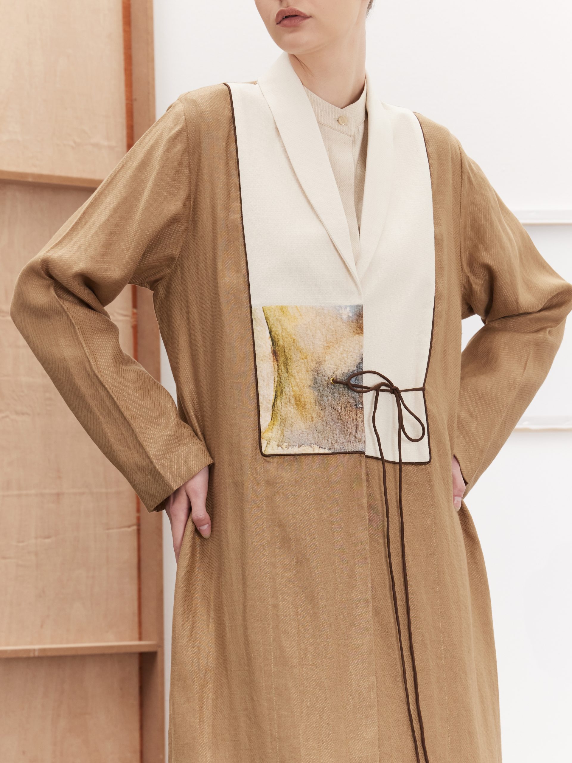 beige kimono - Zah Design