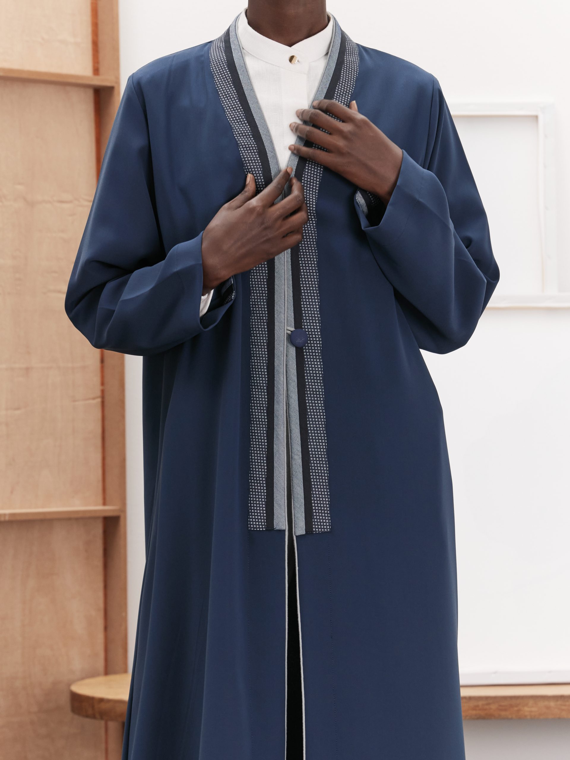 Blue crepe abaya - Zah Design