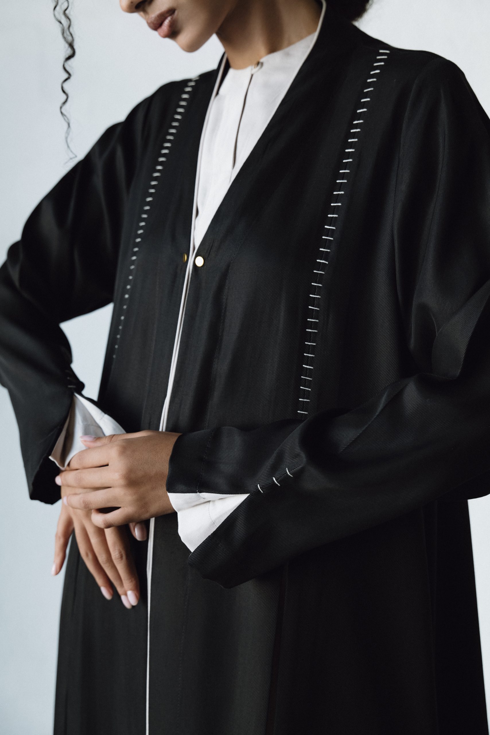 black silk abaya - Zah Design