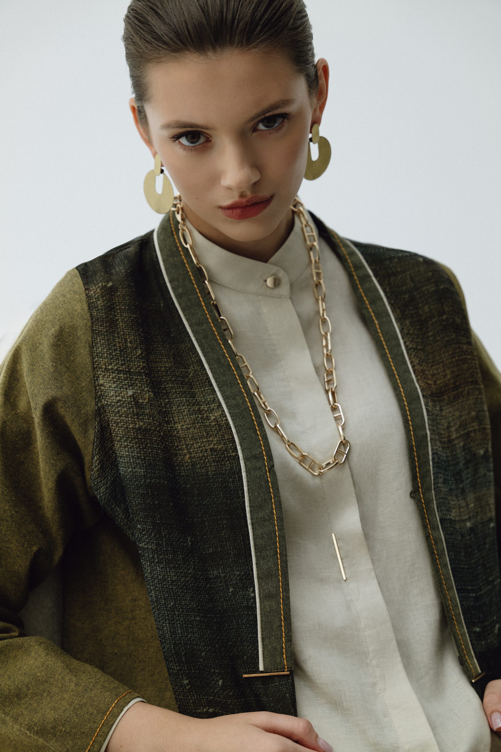 green cotton with print - Zah Design